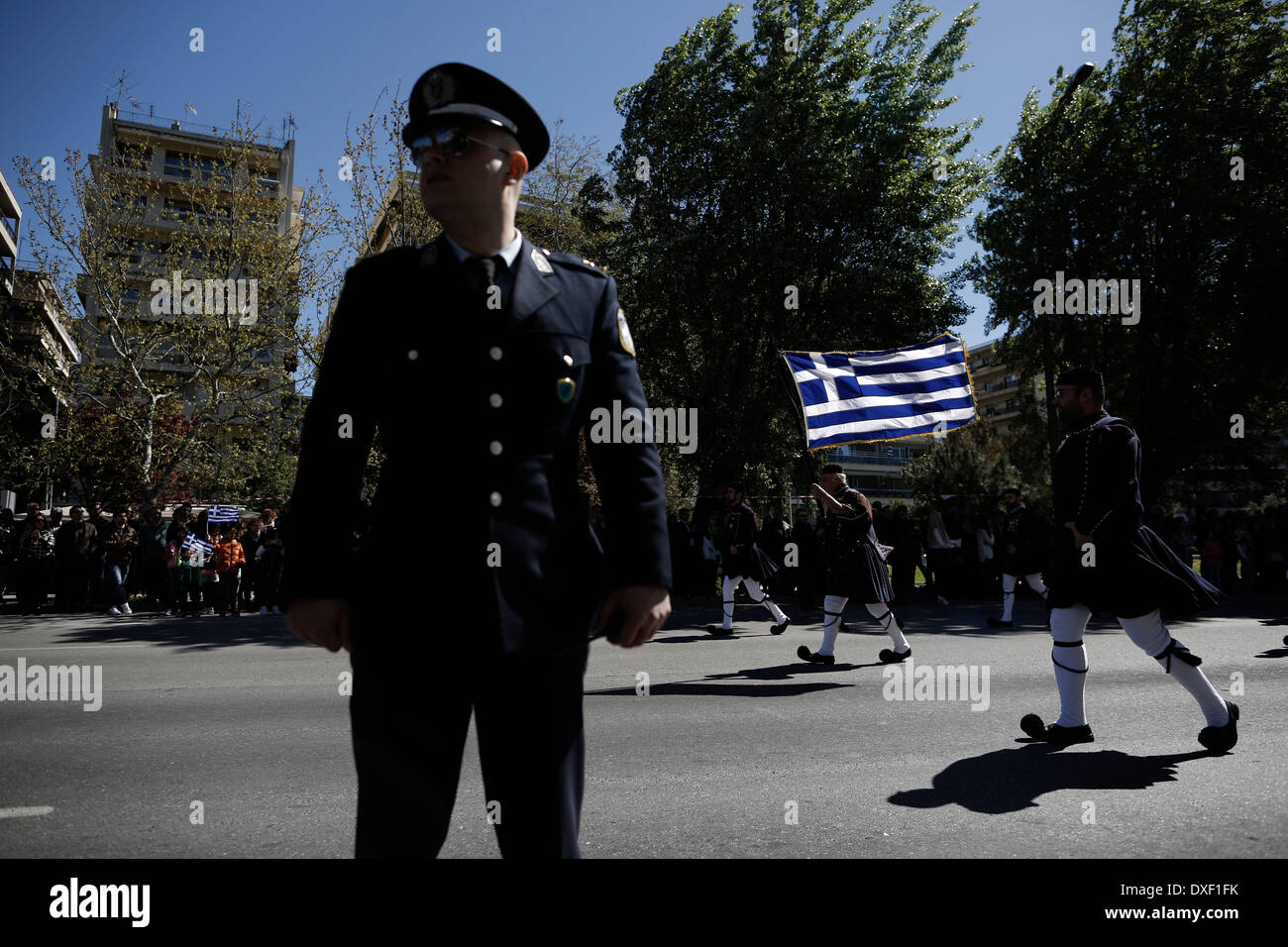 Thessaloniki, Greece. 25th Mar, 2014. Student parade to celebrate ...