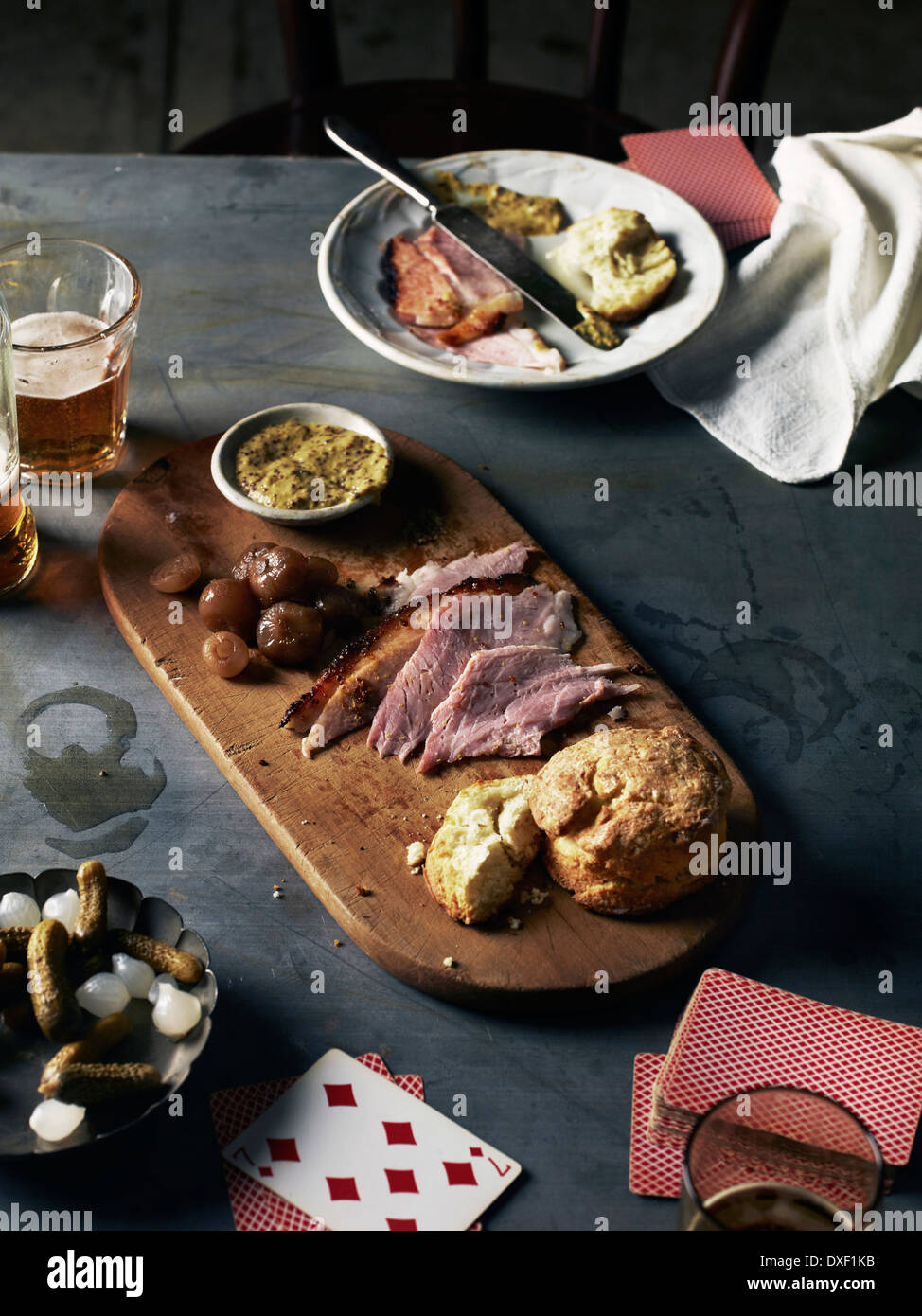 Playing Cards and Snacks, Studio Shot Stock Photo - Alamy