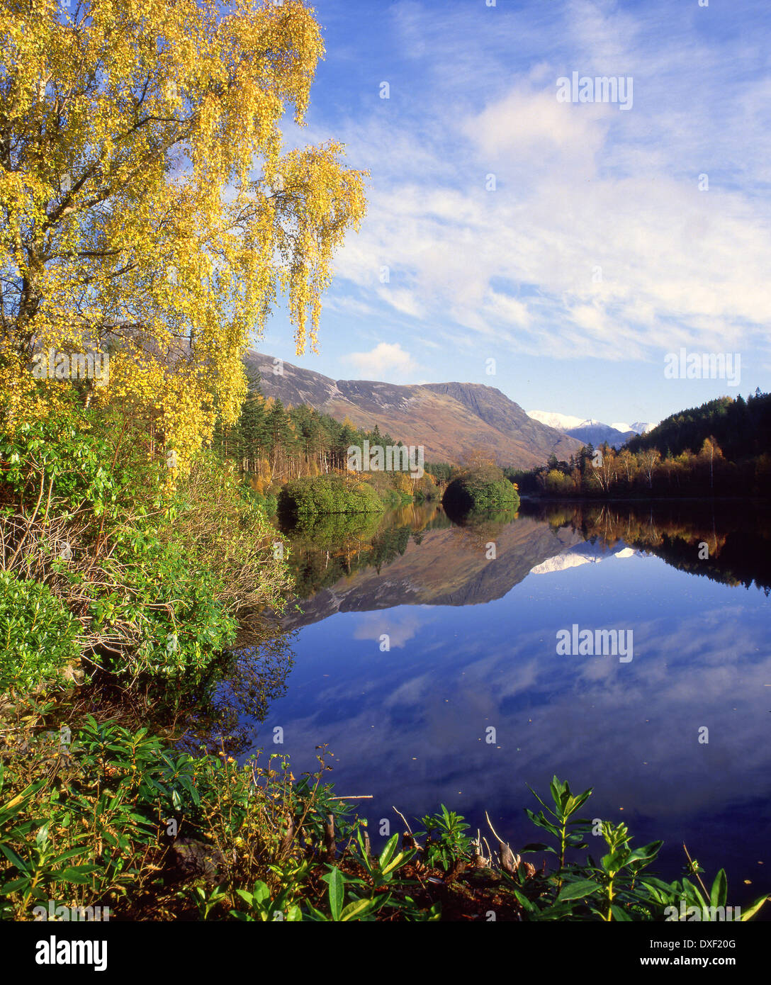 Autumn reflections on the Lochan Trail, Glencoe Stock Photo - Alamy