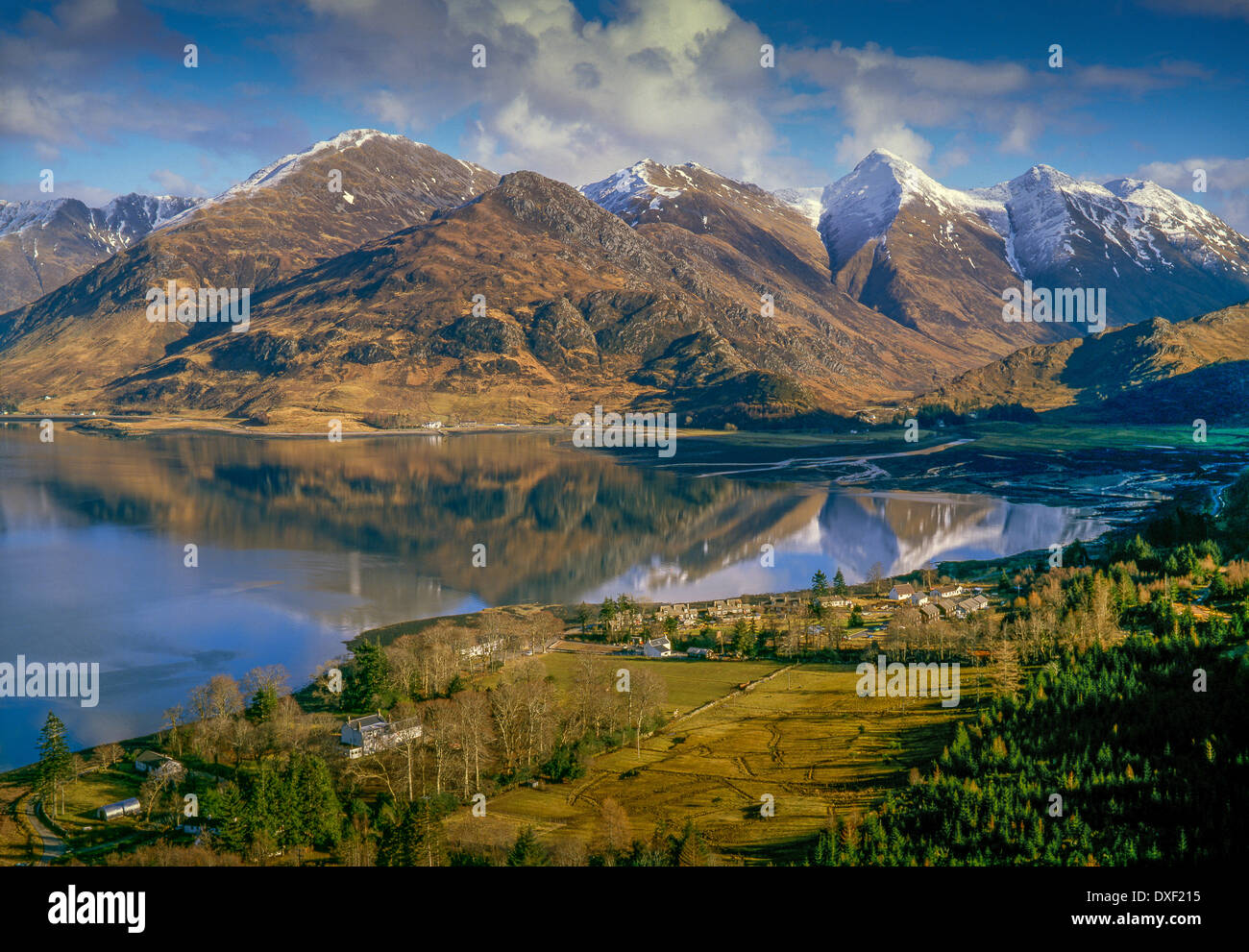 Five Sisters of Kintail, Loch Duich, as seen from Man Ratagan, Scottish ...