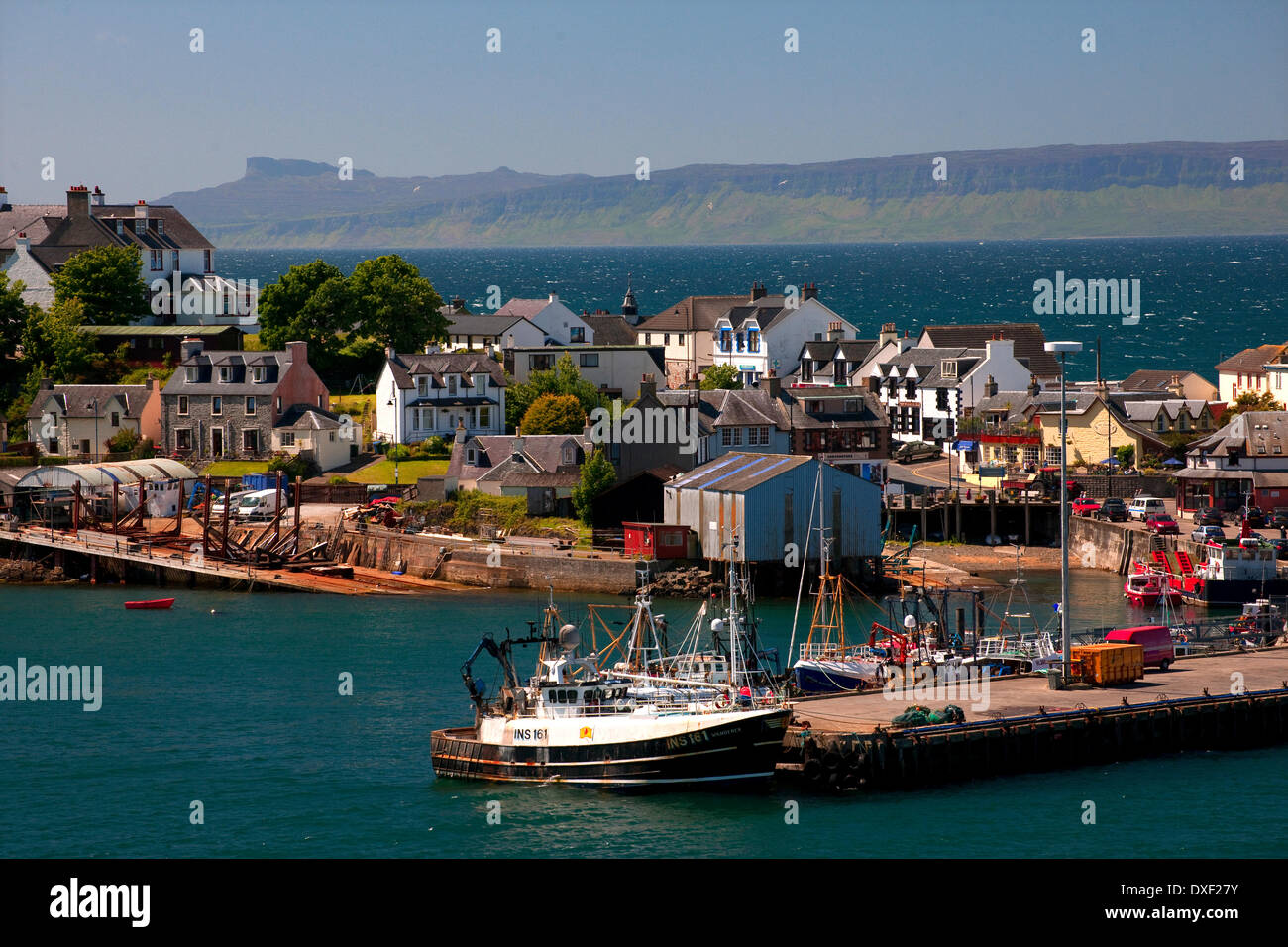 Mallaig Harbour and the Island of Eigg,West Highlands Stock Photo - Alamy