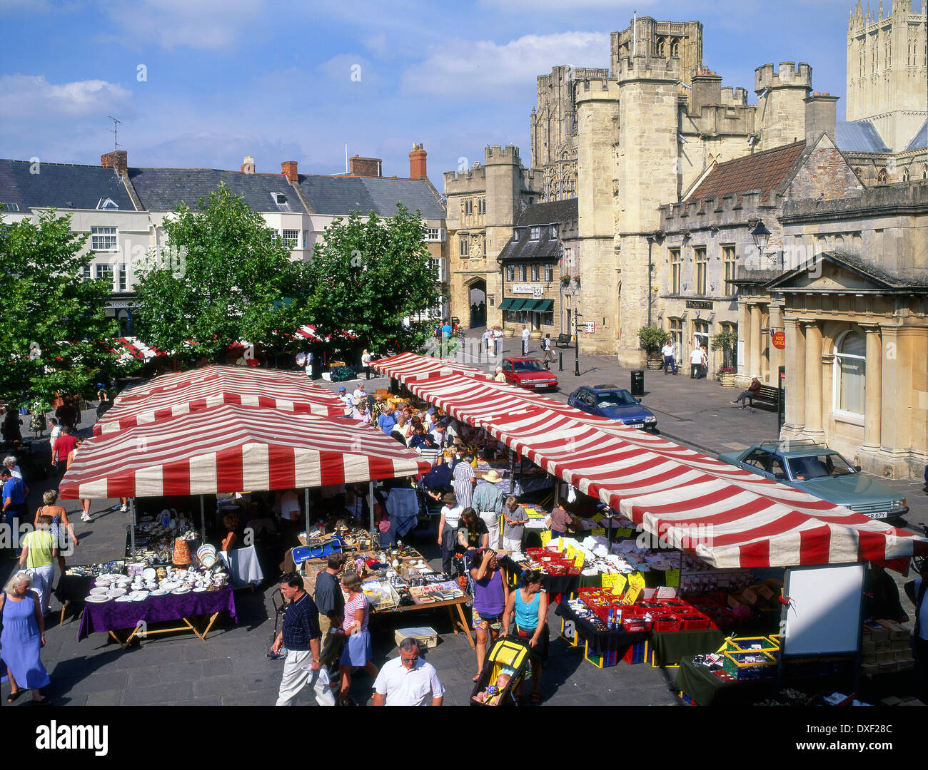 Market square, City of Wells, Somerset.England Stock Photo - Alamy