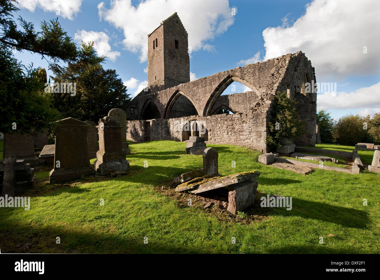 The ruins of 15thcent Mutjill parish church in village of Muthill ...