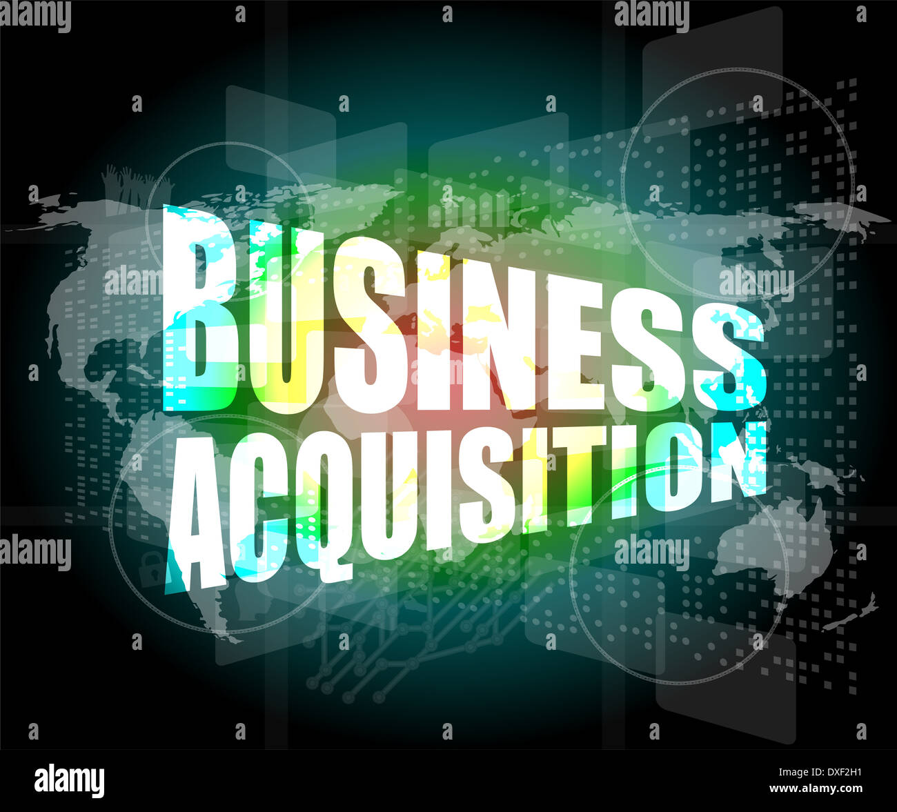 business concept, business acquisition digital touch screen interface ...