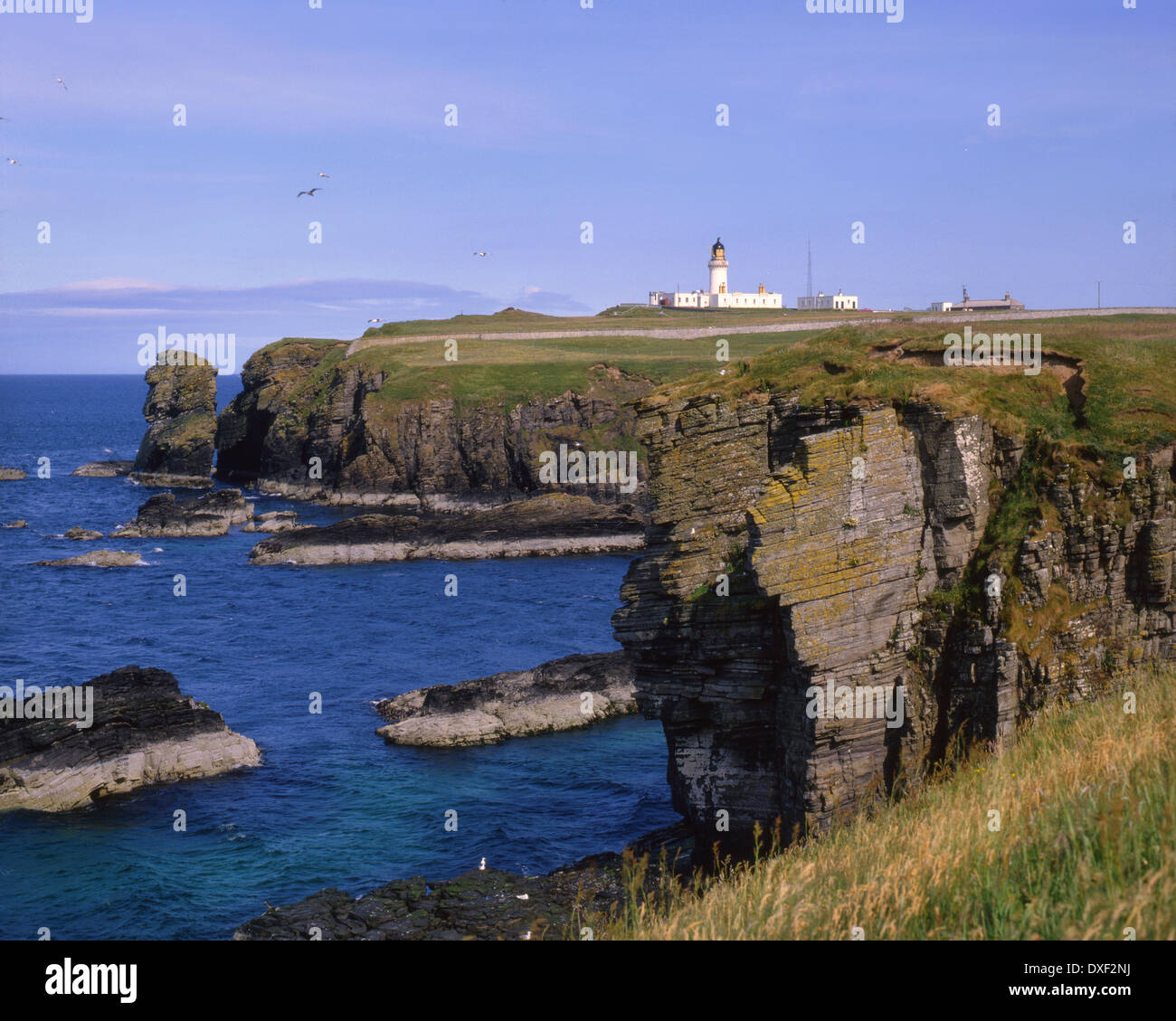 Noss head lighthouse near Wick, Caitness, N/E Scotland Stock Photo - Alamy