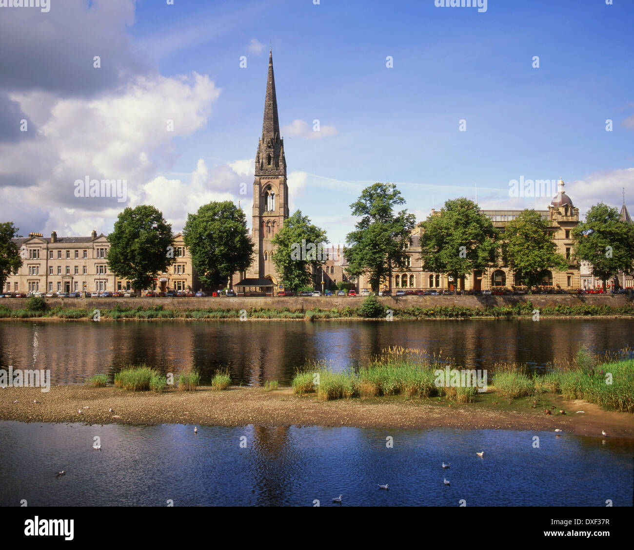 Perth as seen from across the river Tay, Perthshire Stock Photo - Alamy