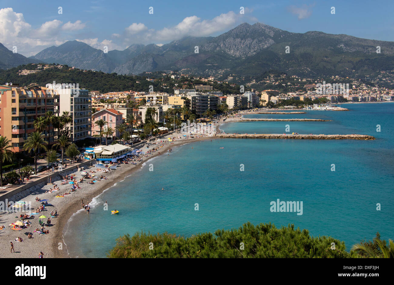 The resort of Cap Martin near Monaco on the Cote d'Azur in the South of ...