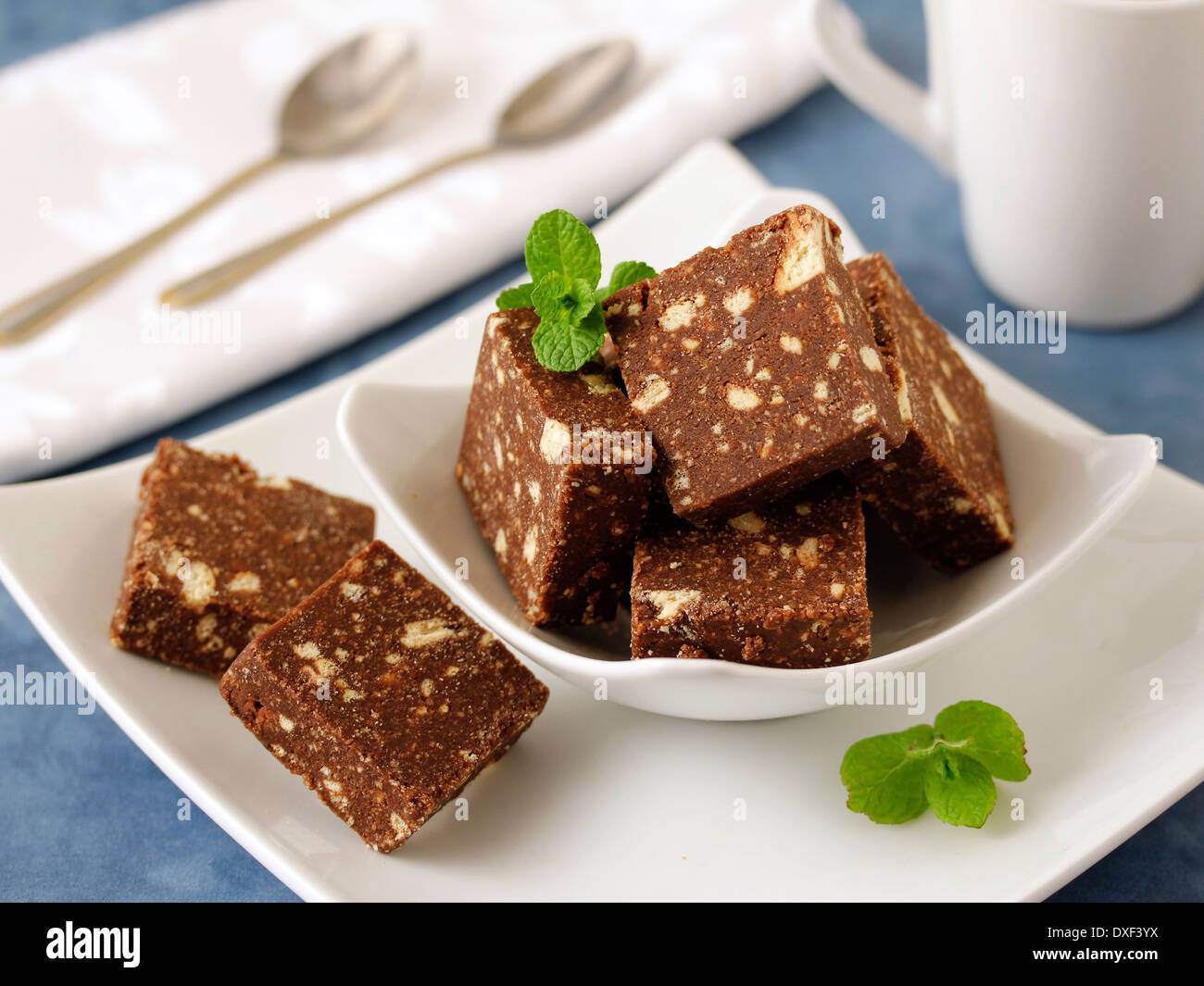 Nougat chocolate cookies. Recipe available Stock Photo - Alamy