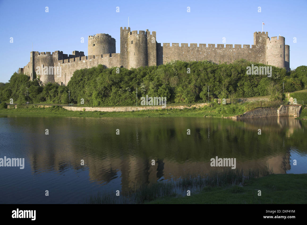 Pembroke Castle standing beside the River Cleddau a medieval castle in ...