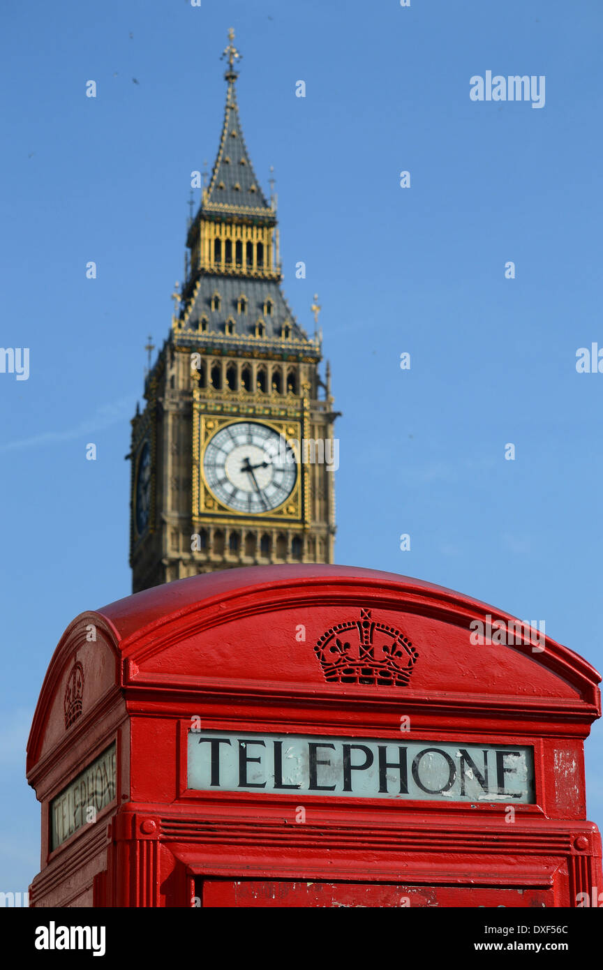 Big Ben and Red telephone box Stock Photo - Alamy