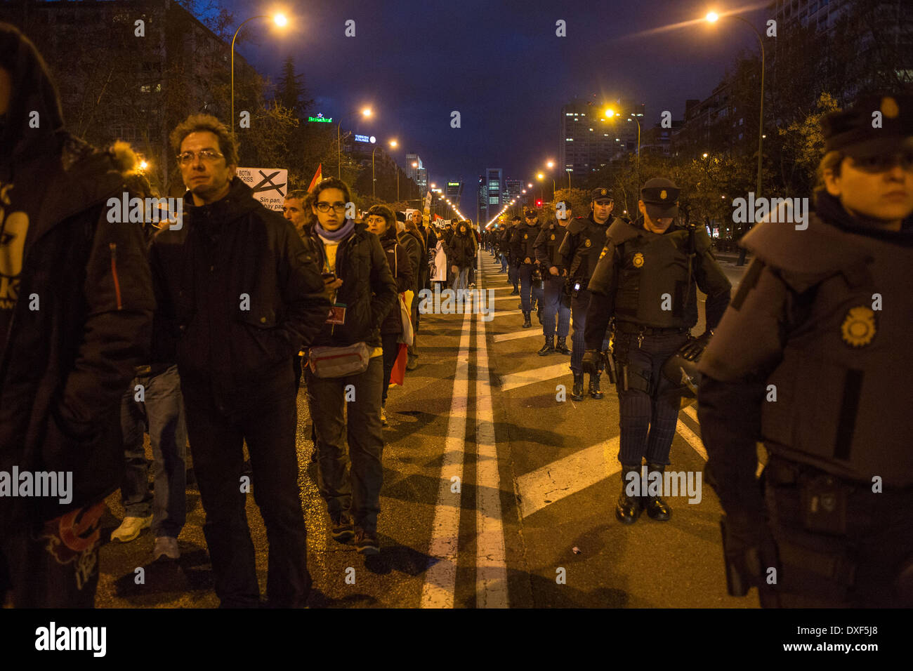 Madrid, Spain. 24th Mar, 2014. Third day of demonstration in Madrid ...