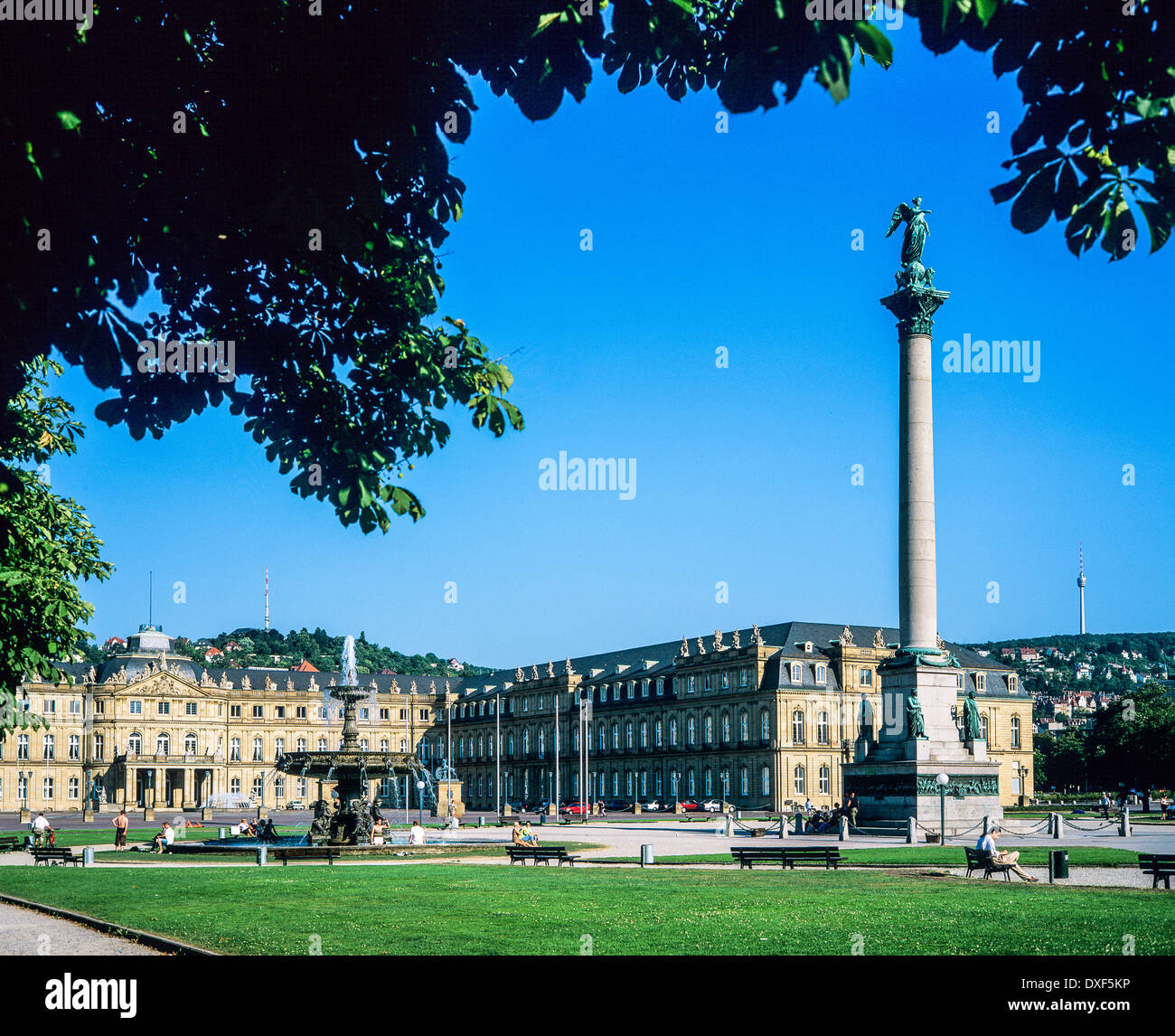 Schlossplatz new castle square Stuttgart Baden-Württemberg Germany ...
