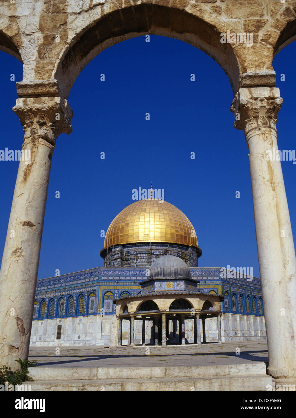 The Dome of the Rock is a shrine located on the Temple Mount in the old ...