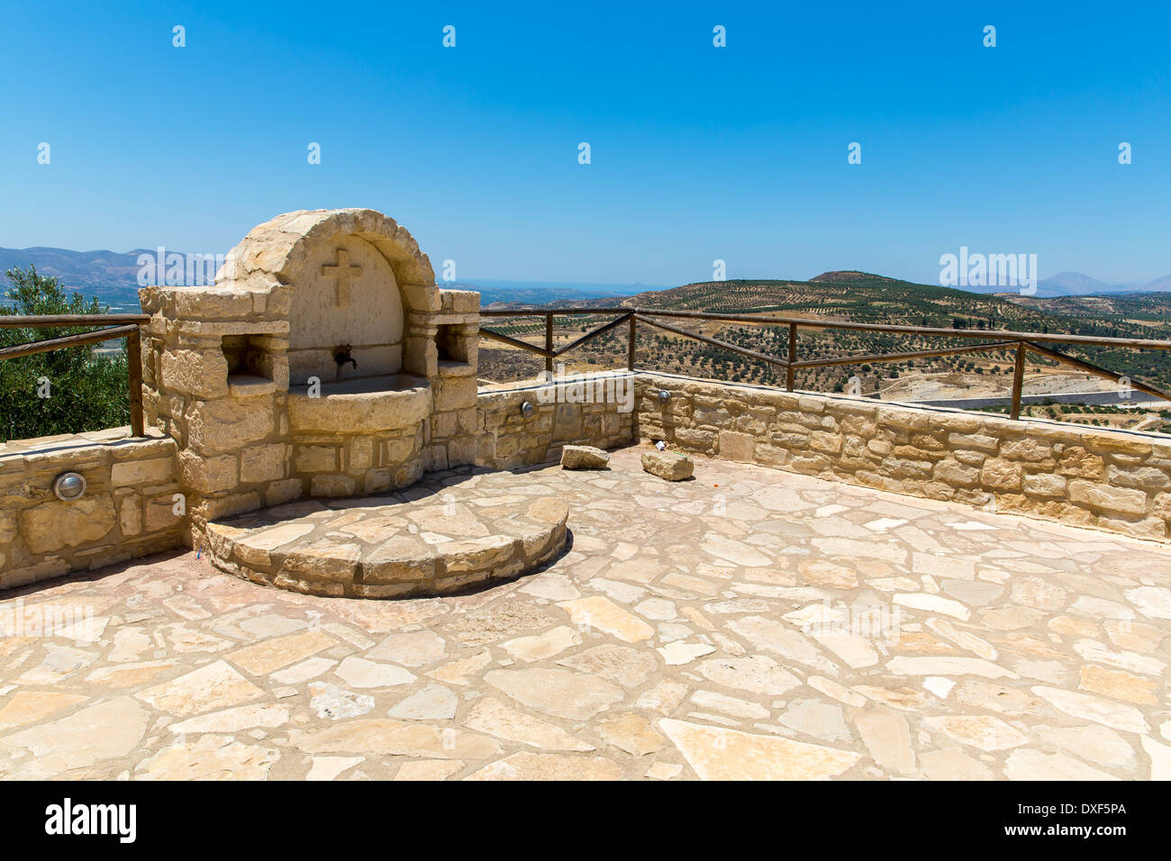 Monastery (friary) in Messara Valley at Crete island in Greece. Messara ...