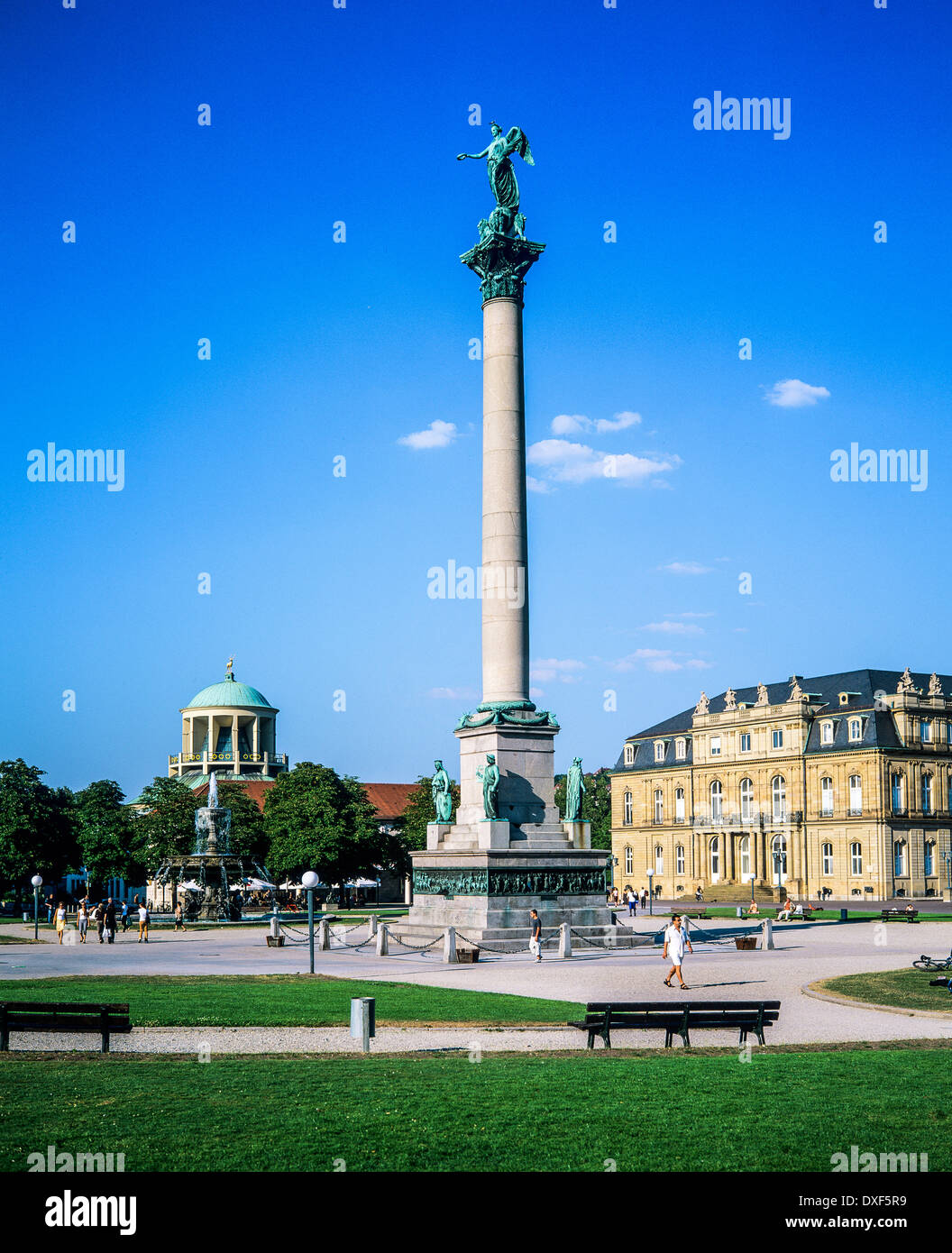 King Wilhelm jubilee column at Schlossplatz square Stuttgart Baden ...