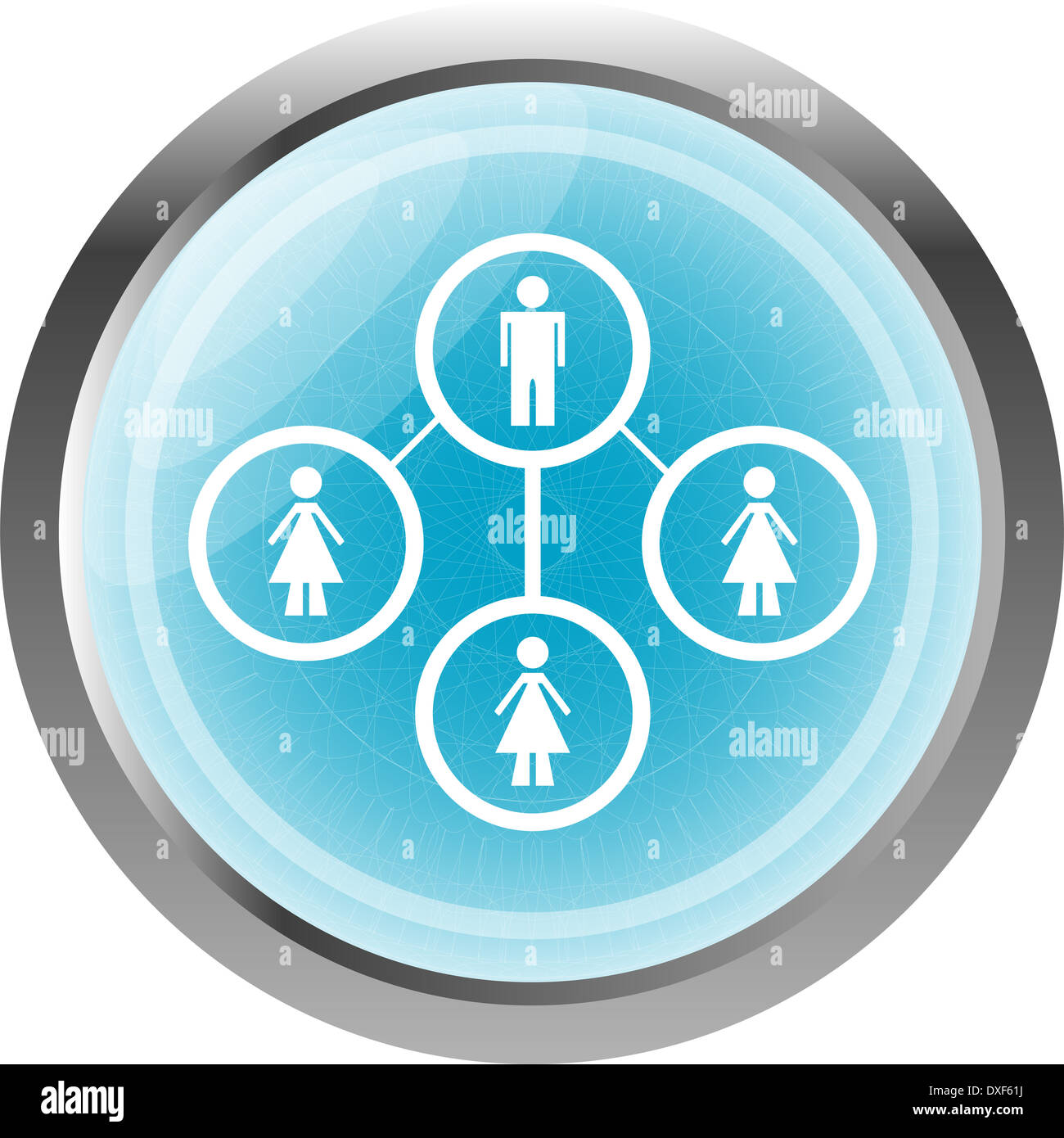icon button with network of man inside, isolated on white Stock Photo ...