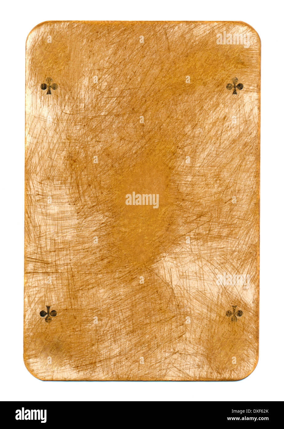 retro used old playing card paper background isolated on white Stock ...