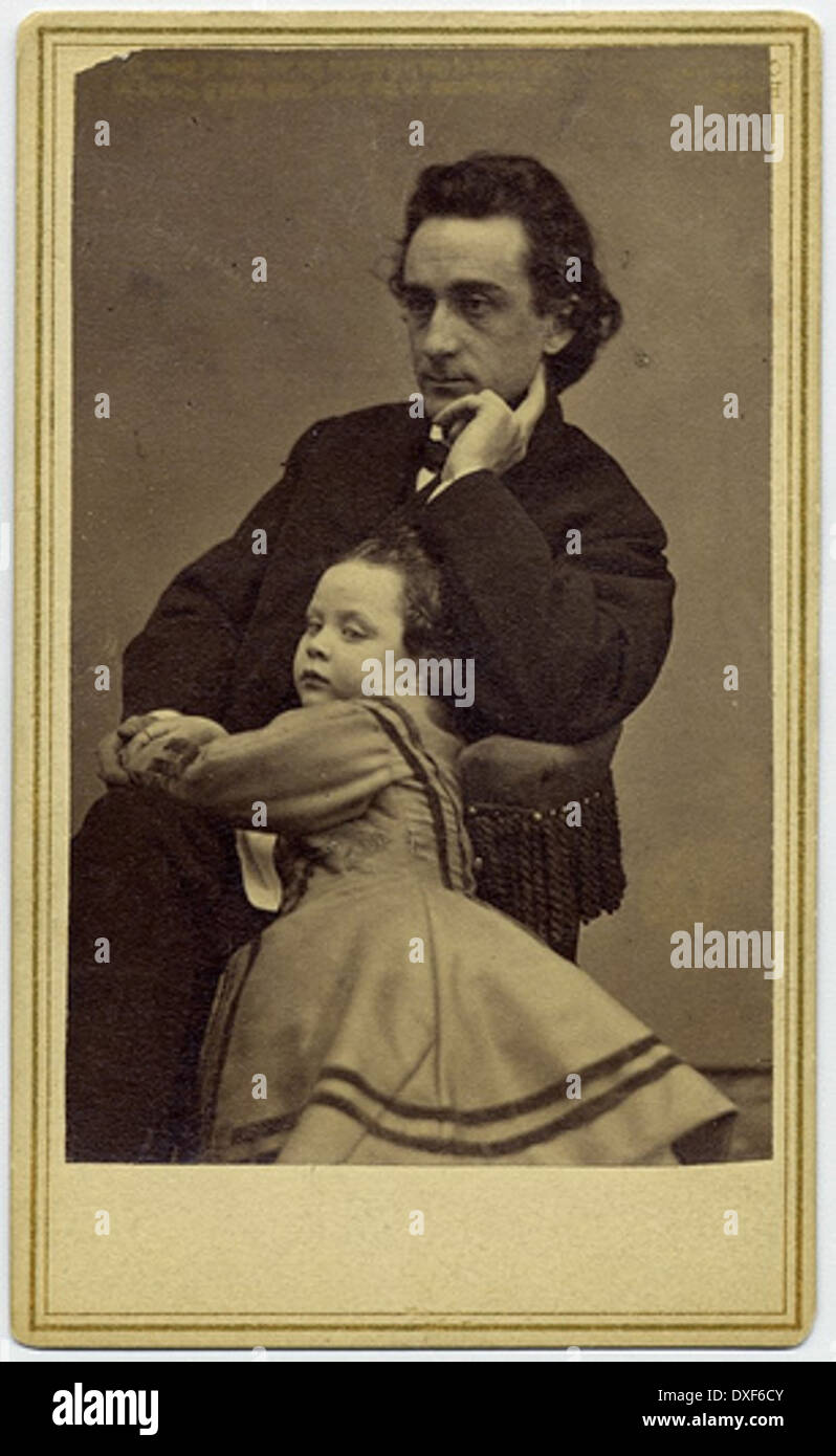 Edwin Booth, an American actor, is pictured with his daughter Edwina in ...