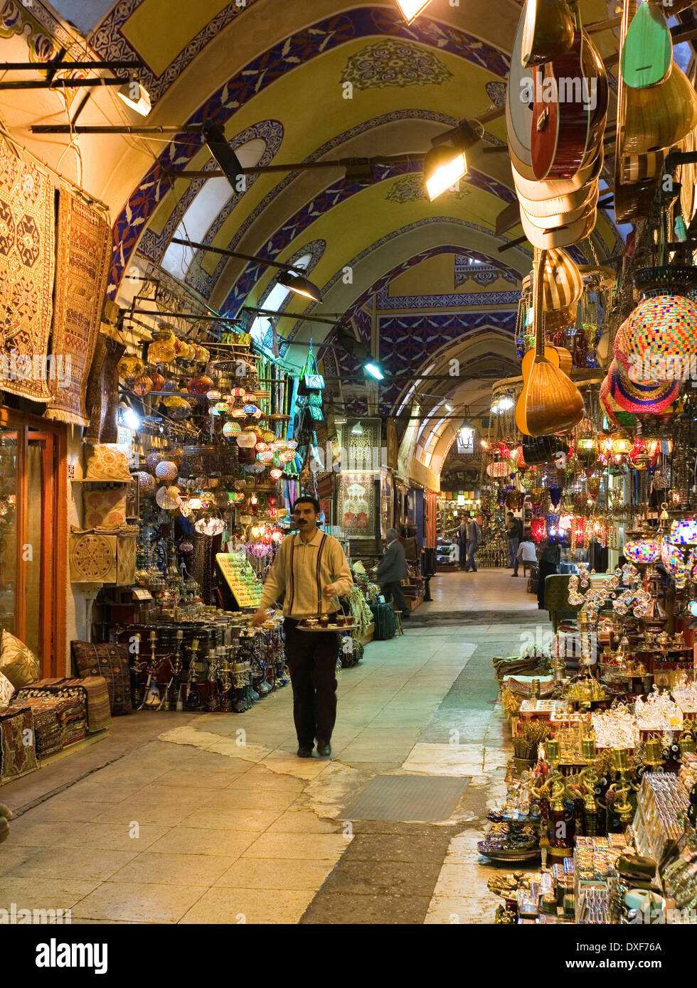 Interior of the Grand Bazaar in the city of Istanbul in Turkey Stock ...