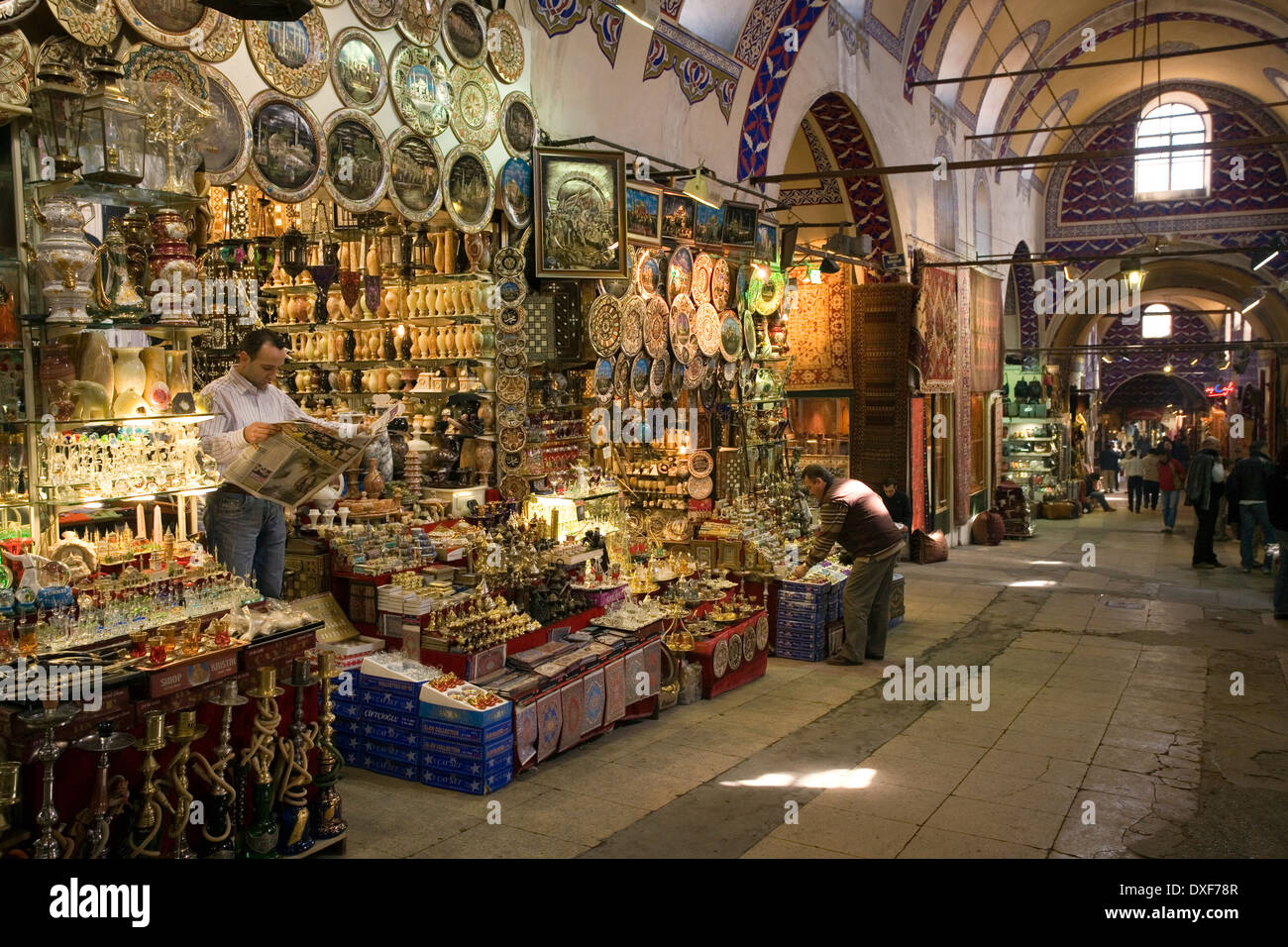 The Interior of the Grand Bazaar in the city of Istanbul in Turkey ...