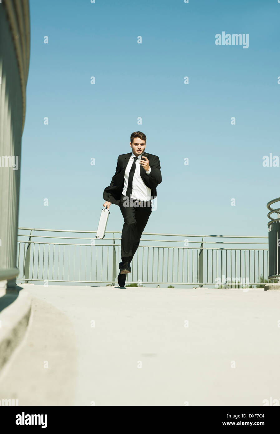 Businessman making Phone Call while Running, Mannheim, Baden ...