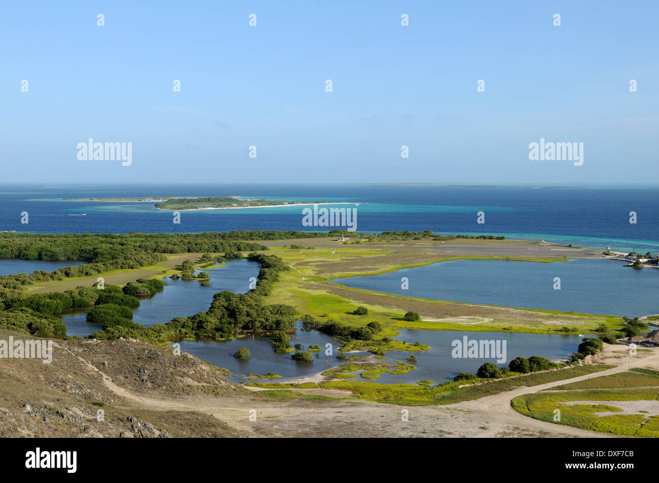 the lagoon of Gran Roque, Gran Roque island, Archipelago Los Roques ...