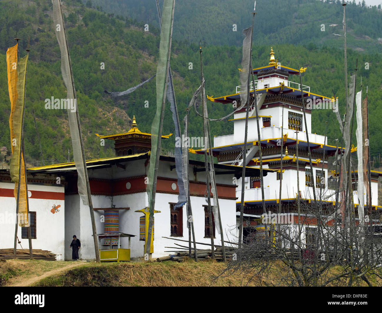 Thimphu Buddhist Monastery - Thimphu in the Kingdom of Bhutan Stock ...