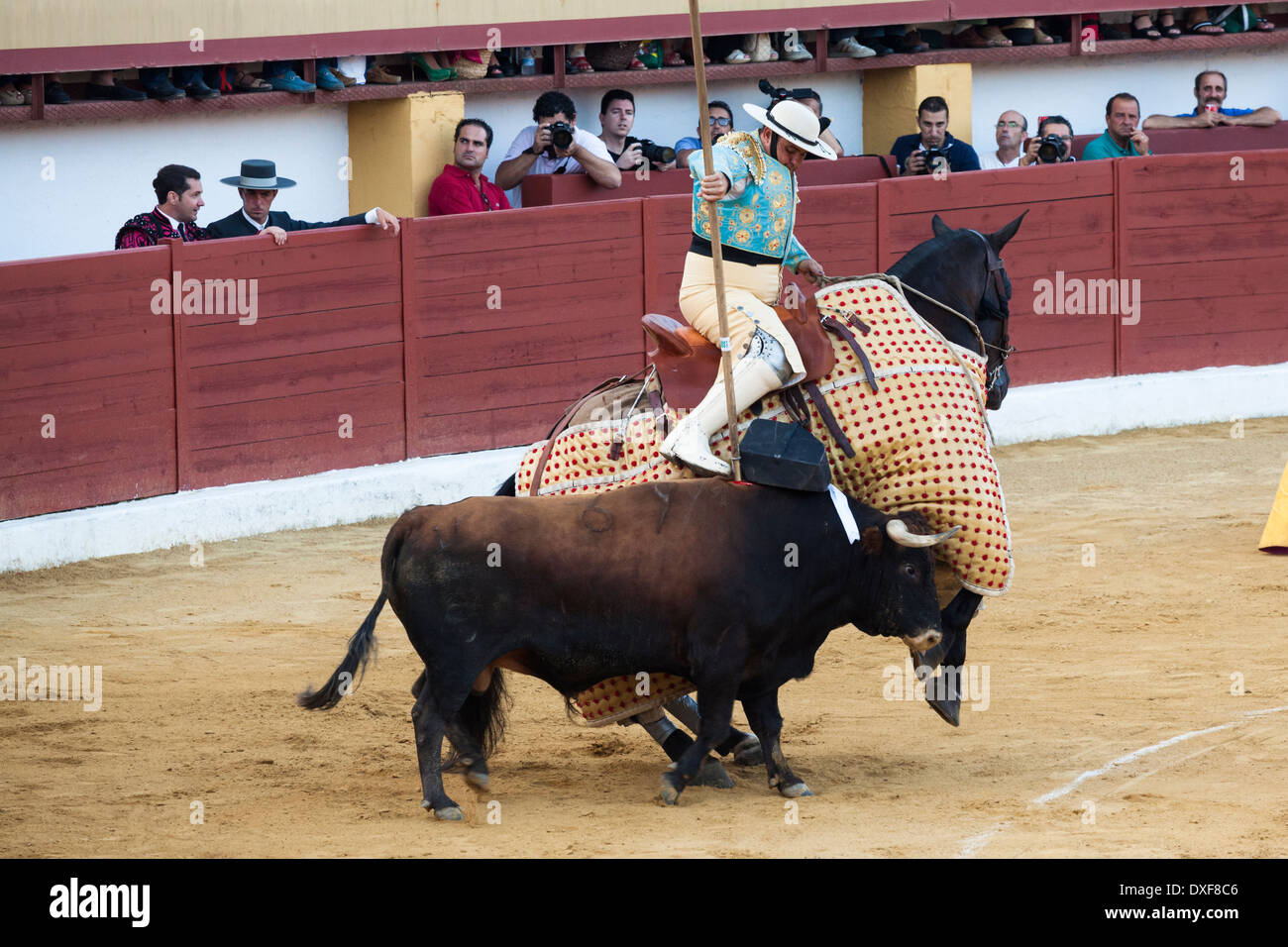 Traditional Spanish bullfighting on July 19, 2013 in La Linea de la ...