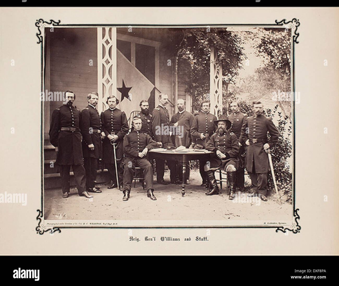 This vintage photograph shows Brigadier General Williams with his staff ...