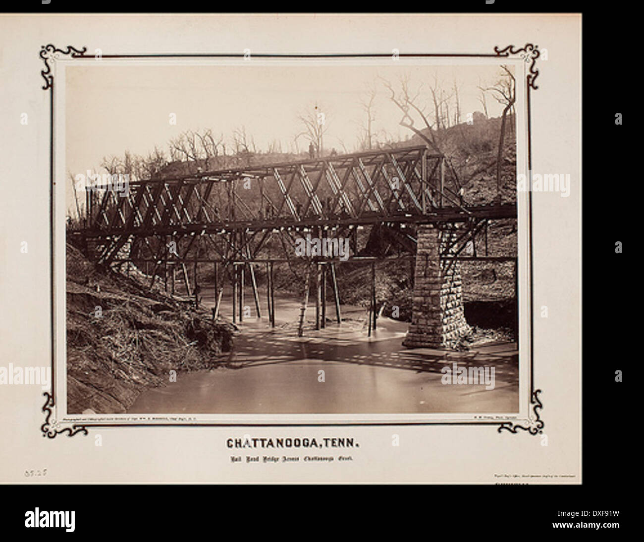 This photograph captures the railroad bridge across Chattanooga Creek ...
