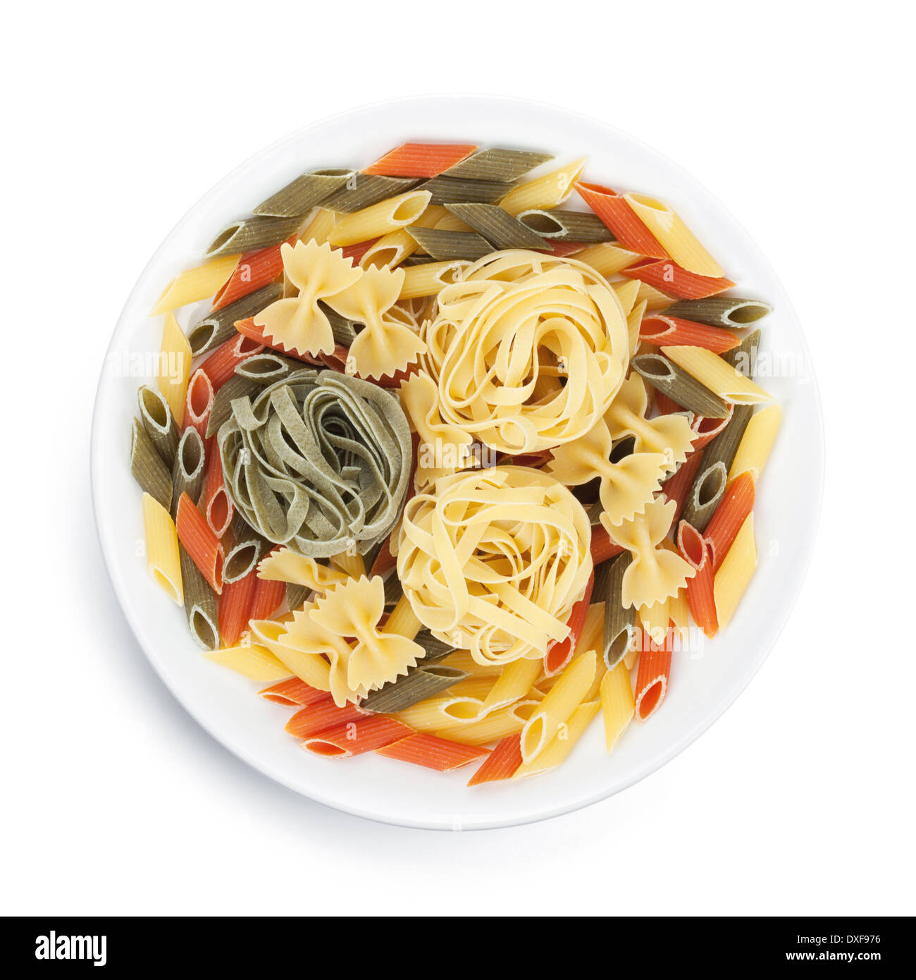 Plate of pasta on coloured plate hi-res stock photography and images ...