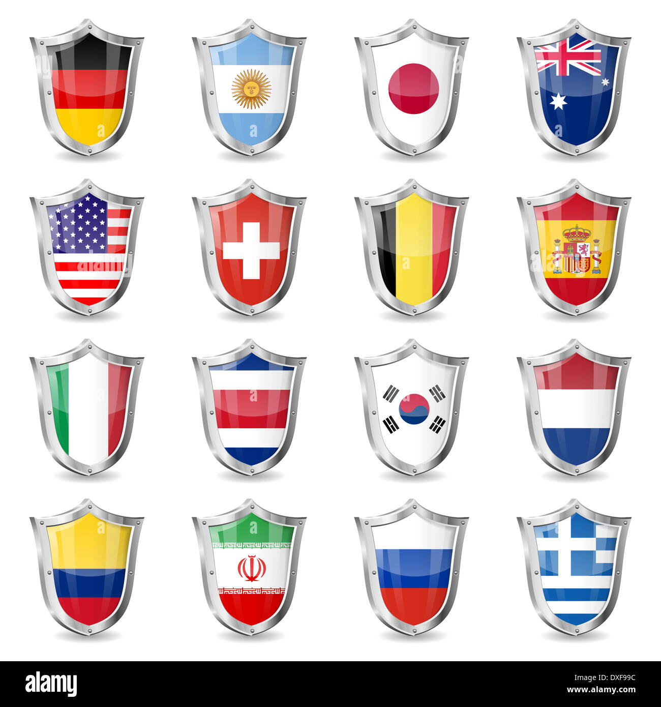 Flags on shields hi-res stock photography and images - Alamy
