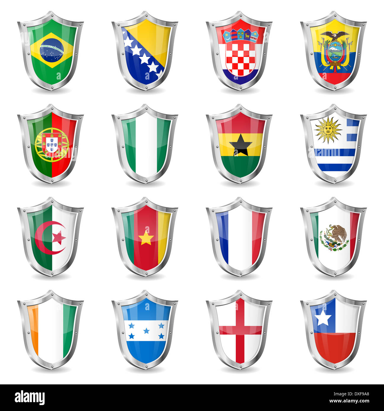 Flags on shields hi-res stock photography and images - Alamy