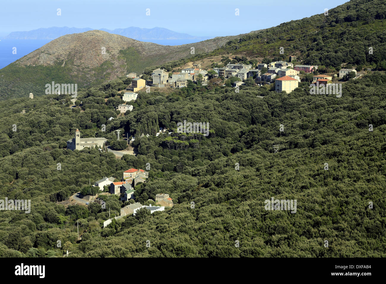 Village in the mountain of Cap Corse, Corsica, France Stock Photo - Alamy