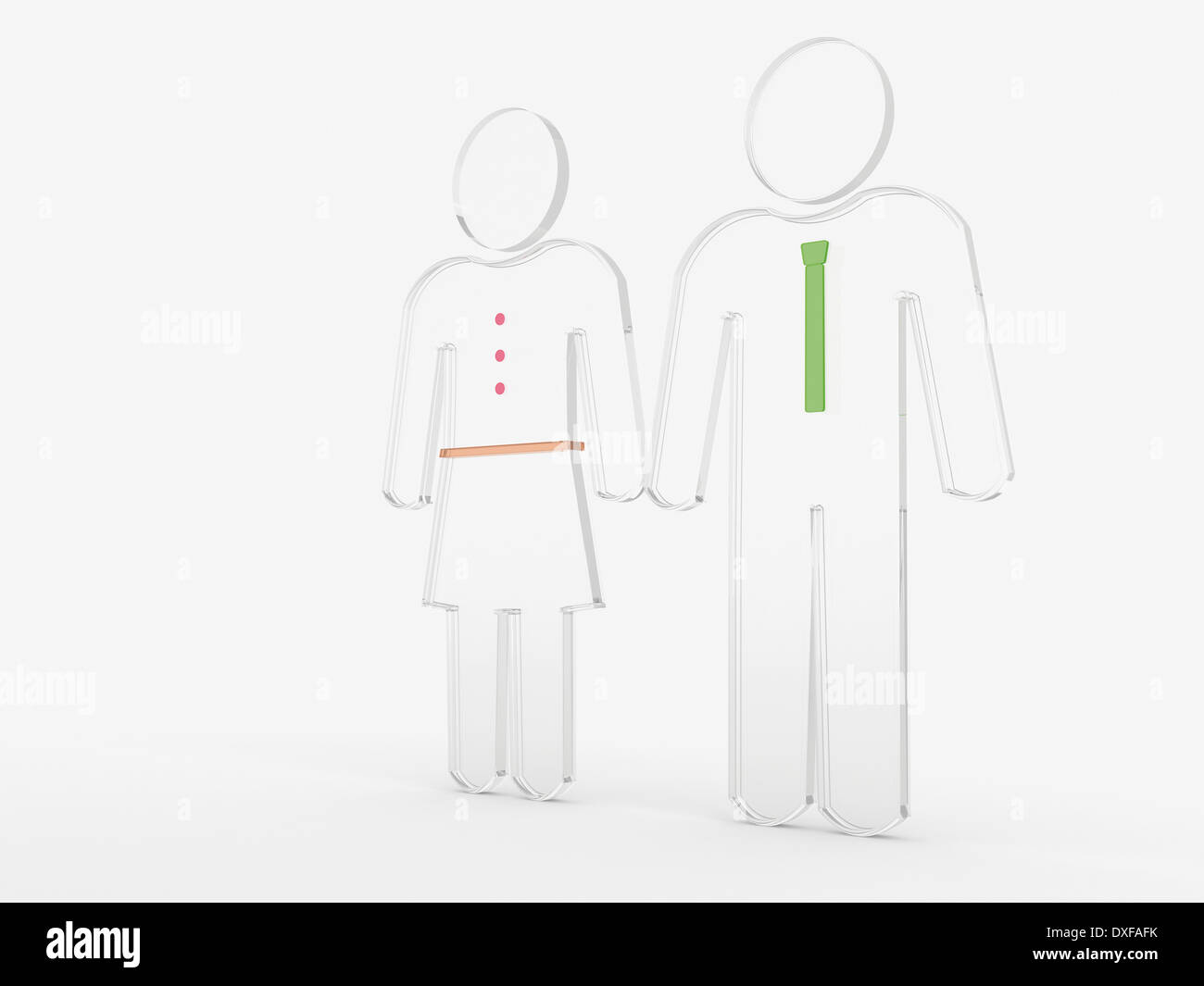 3D Illustration of Glass Couple Symbols on White Background Stock Photo ...