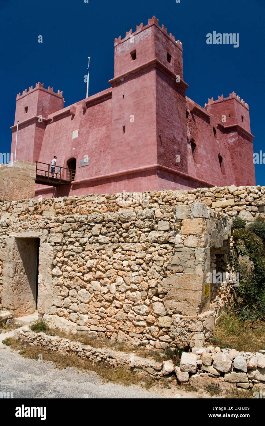 The Red Tower at Marfa - Malta Stock Photo - Alamy