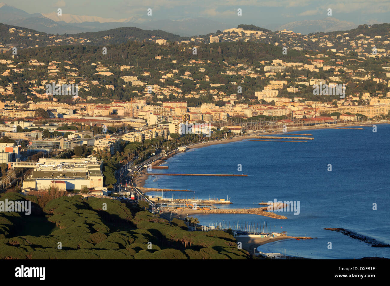 Top view above Cannes la Bocca on the French Riviera Stock Photo - Alamy