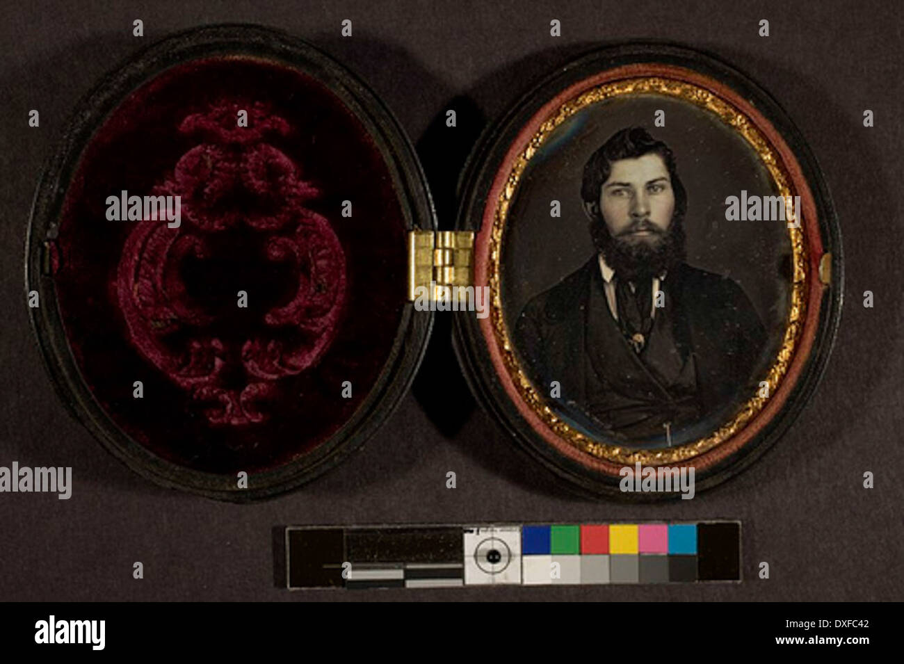 This vintage portrait depicts a bearded man, capturing the typical ...