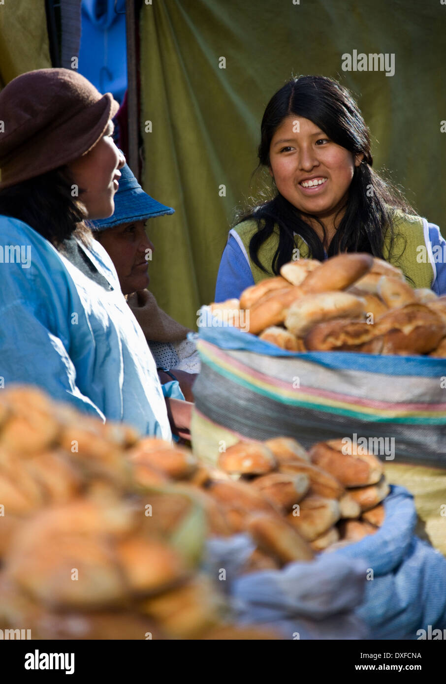 Local women on a market in the city of La Paz in Bolivia Stock Photo ...