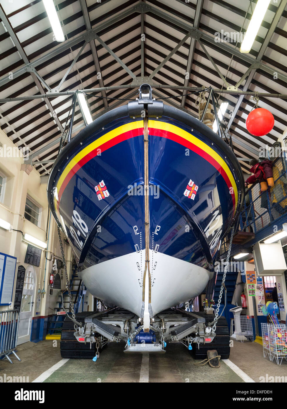 The RNLI (Royal National Lifeboat Institution) lifeboat at Scarborough ...