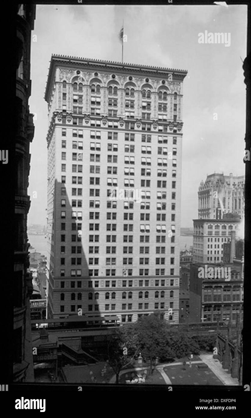 This historical photograph features the U.S. Express Building, a key ...
