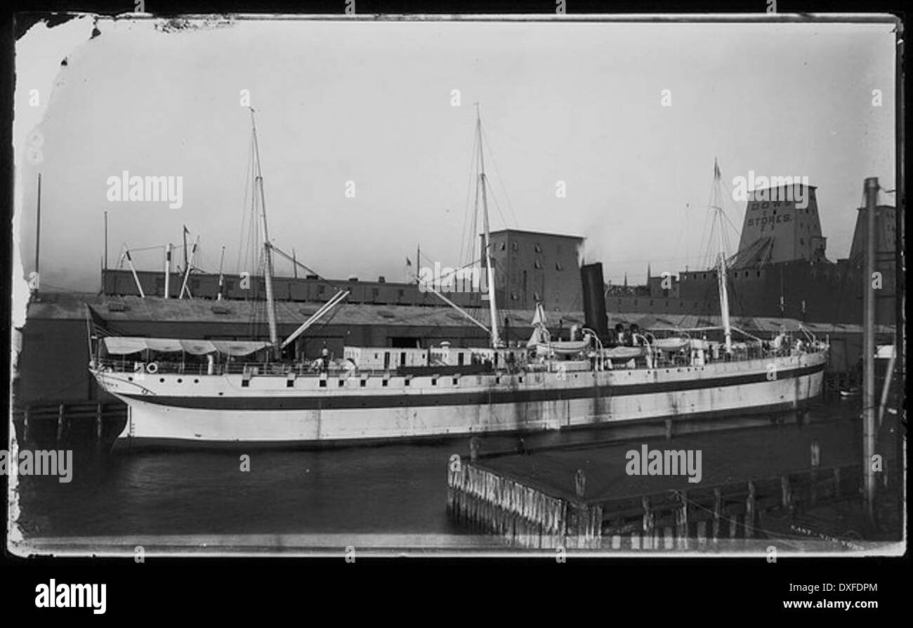 A vintage photograph of the U.S. Transport Missouri, a cargo ship used ...