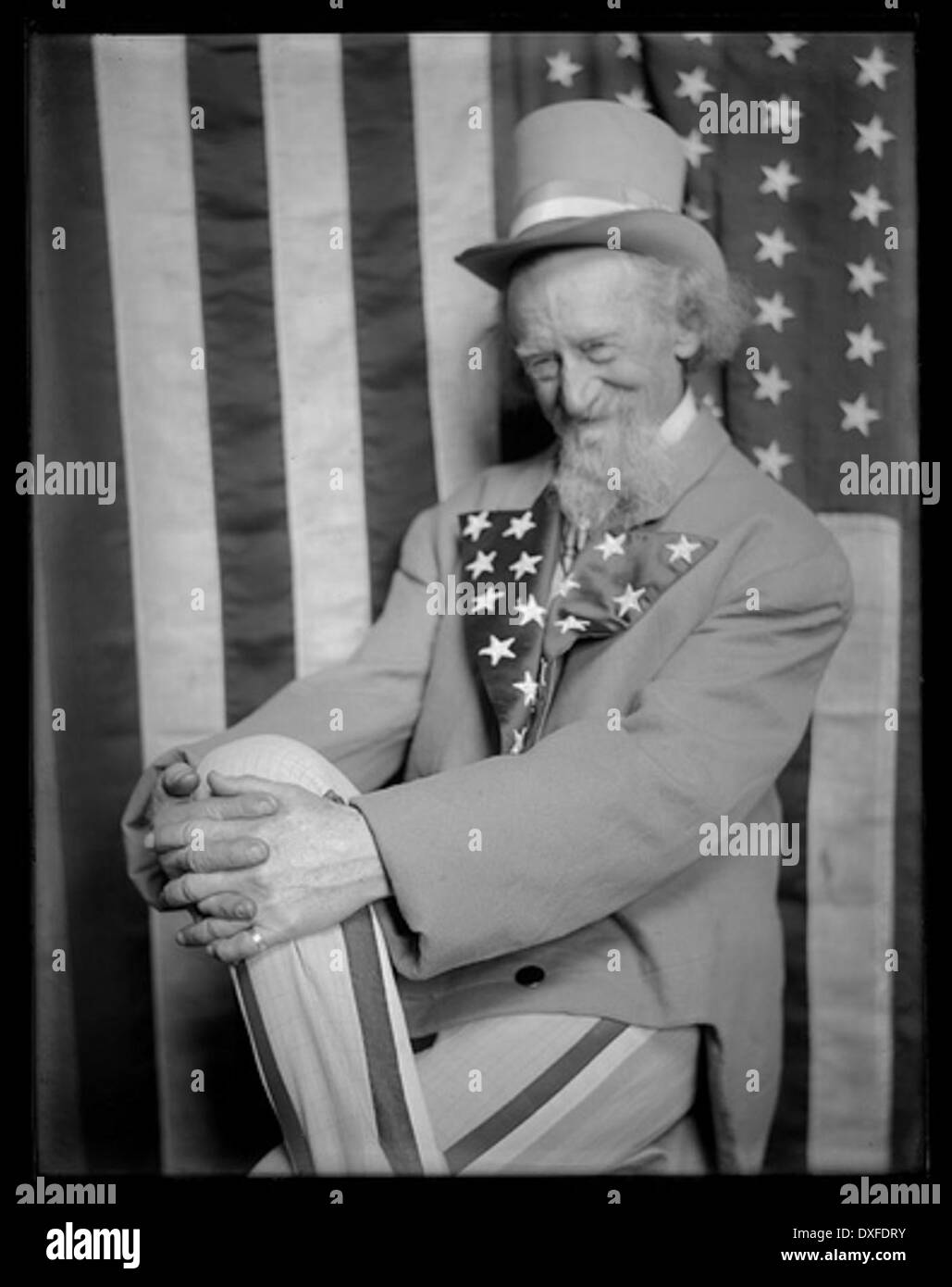 This vintage photograph of 'Uncle Sam' shows him as an artist's model ...