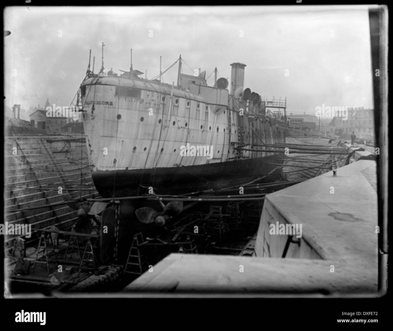 A vintage photograph of the USS Baltimore, a ship known for its service ...