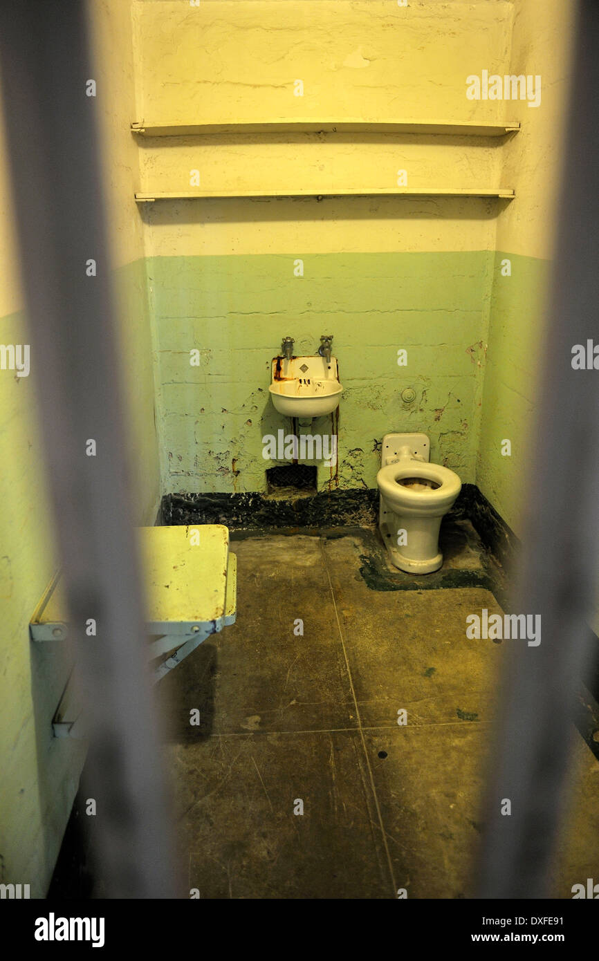 Cell in prison, Alcatraz Island, San Francisco, California, USA ...