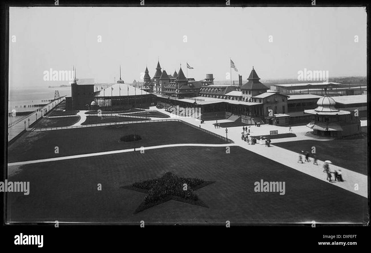 An early photograph of the Manhattan Beach Hotel at Coney Island ...
