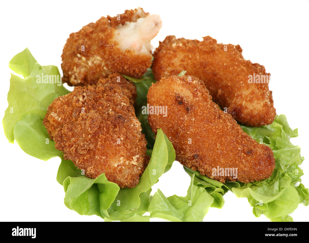 wholetail breaded scampi isolated on a white background Stock Photo - Alamy