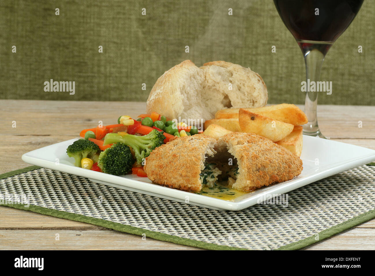 vegetarian garlic kiev filled with garlic butter Stock Photo - Alamy