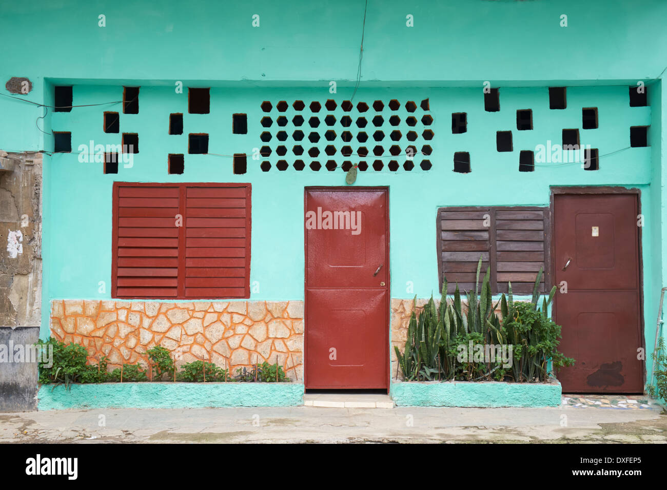 A brightly coloured building in central Havana, Cuba Stock Photo - Alamy