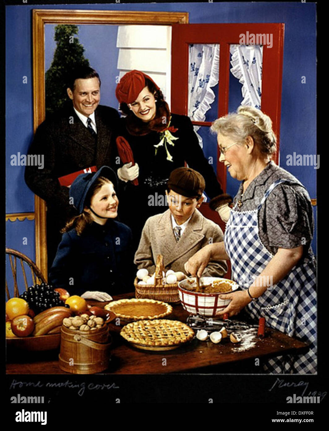 1950s family in the kitchen hi-res stock photography and images - Alamy